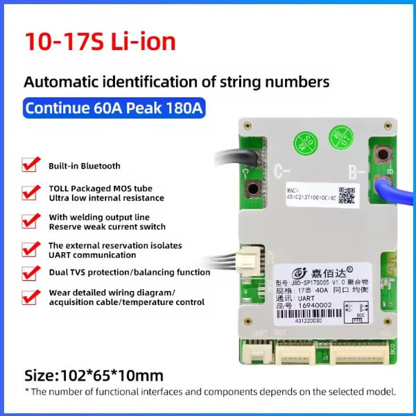 JBD BMS 60A Li-ion – Smart Battery Management System (BMS)
